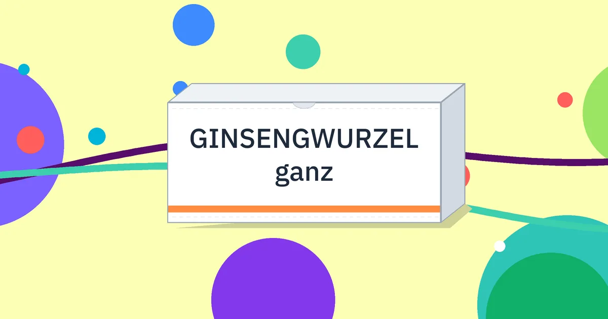 Symbolbild: Packung mit der Aufschrift GINSENGWURZEL ganz (PZN 07565780) – Verfügbarkeit und Bezug in Apotheken in Frankfurt am Main