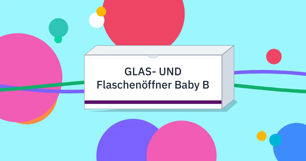 Symbolbild: Packung mit der Aufschrift GLAS- UND Flaschenöffner Baby B (PZN 08917287) – Verfügbarkeit und Bezug in Apotheken in Frankfurt am Main