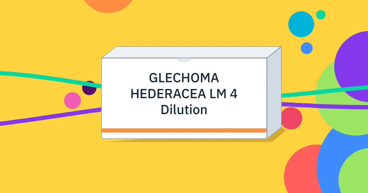 Symbolbild: Packung mit der Aufschrift GLECHOMA HEDERACEA LM 4 Dilution (PZN 13543179) – Verfügbarkeit und Bezug in Apotheken in Frankfurt am Main
