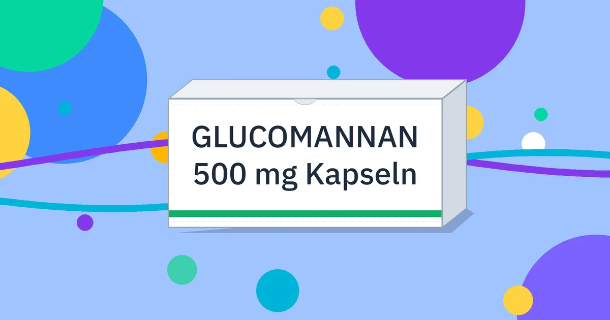 Symbolbild: Packung mit der Aufschrift GLUCOMANNAN 500 mg Kapseln (PZN 18666449) – Verfügbarkeit und Bezug in Apotheken in Frankfurt am Main