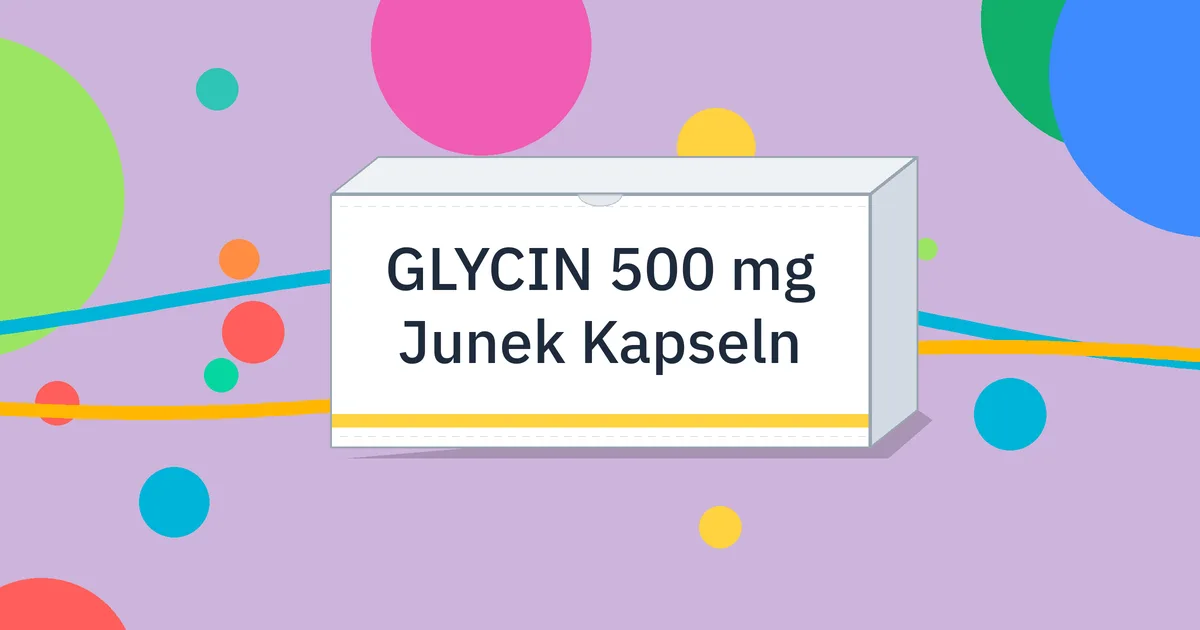 Symbolbild: Packung mit der Aufschrift GLYCIN 500 mg Junek Kapseln (PZN 00133037) – Verfügbarkeit und Bezug in Apotheken in Frankfurt am Main