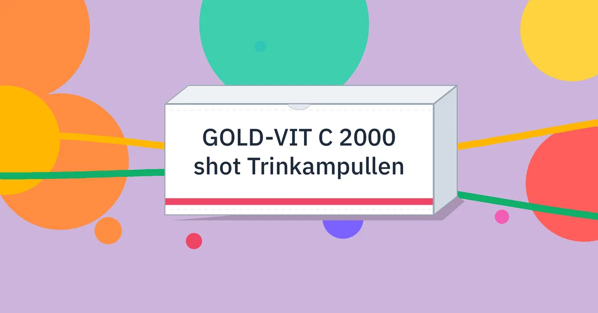 Symbolbild: Packung mit der Aufschrift GOLD-VIT C 2000 shot Trinkampullen (PZN 16833133) – Verfügbarkeit und Bezug in Apotheken in Frankfurt am Main