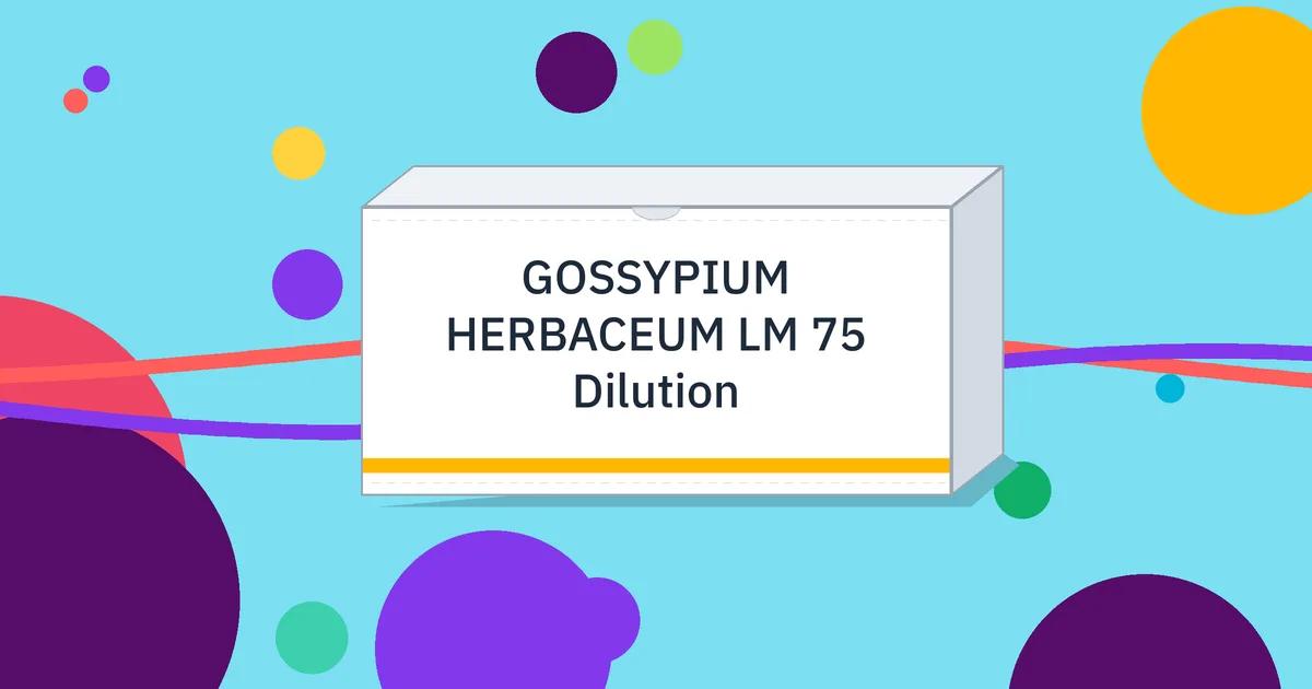 Symbolbild: Packung mit der Aufschrift GOSSYPIUM HERBACEUM LM 75 Dilution (PZN 13545847) – Verfügbarkeit und Bezug in Apotheken in Frankfurt am Main