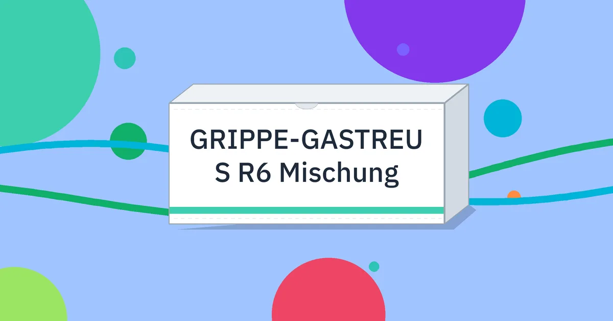 Symbolbild: Packung mit der Aufschrift GRIPPE-GASTREU S R6 Mischung (PZN 01686554) – Verfügbarkeit und Bezug in Apotheken in Frankfurt am Main