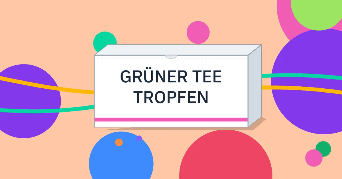 Symbolbild: Packung mit der Aufschrift GRÜNER TEE TROPFEN (PZN 14282108) – Verfügbarkeit und Bezug in Apotheken in Frankfurt am Main