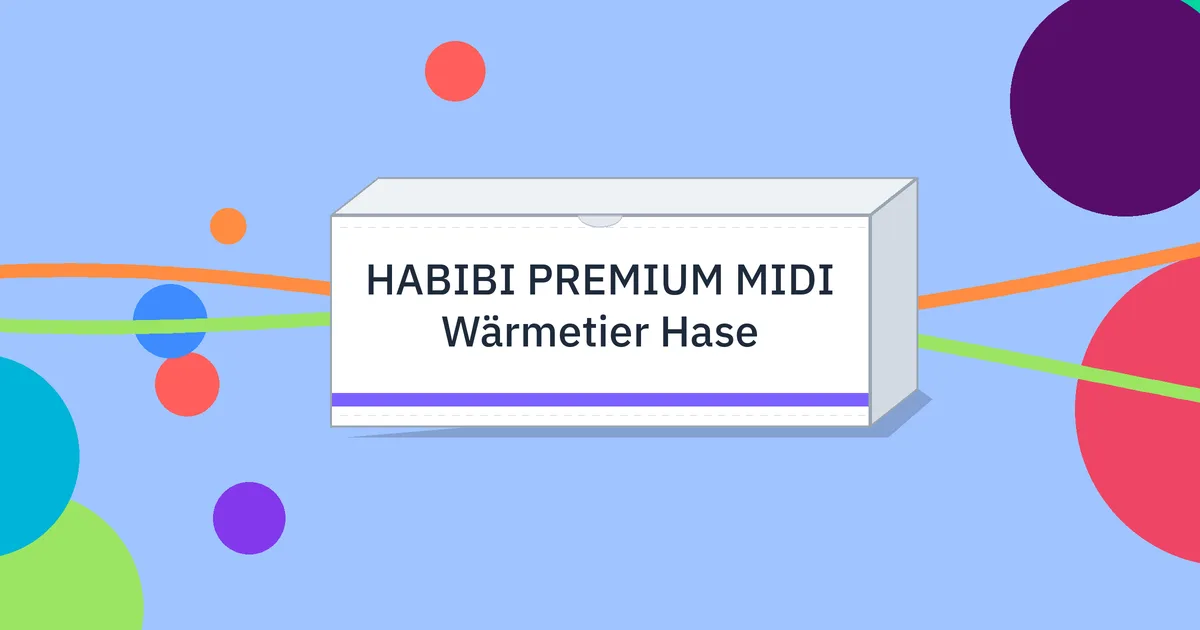 Symbolbild: Packung mit der Aufschrift HABIBI PREMIUM MIDI Wärmetier Hase (PZN 20044554) – Verfügbarkeit und Bezug in Apotheken in Frankfurt am Main
