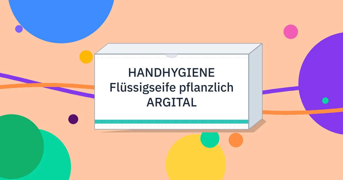 Symbolbild: Packung mit der Aufschrift HANDHYGIENE Flüssigseife pflanzlich ARGITAL (PZN 17529673) – Verfügbarkeit und Bezug in Apotheken in Frankfurt am Main