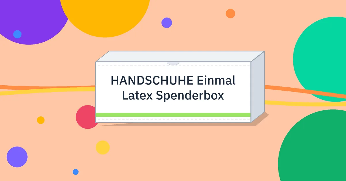 Symbolbild: Packung mit der Aufschrift HANDSCHUHE Einmal Latex Spenderbox (PZN 03912380) – Verfügbarkeit und Bezug in Apotheken in Frankfurt am Main