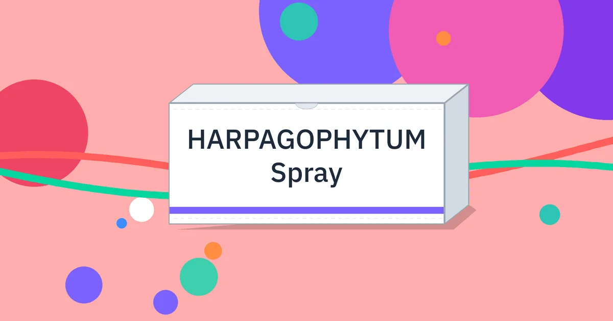 Symbolbild: Packung mit der Aufschrift HARPAGOPHYTUM Spray (PZN 17864294) – Verfügbarkeit und Bezug in Apotheken in Frankfurt am Main
