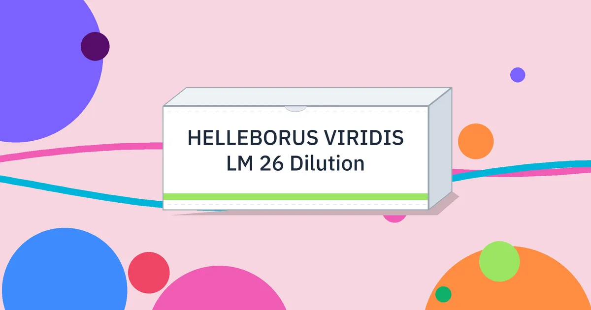 Symbolbild: Packung mit der Aufschrift HELLEBORUS VIRIDIS LM 26 Dilution (PZN 12886799) – Verfügbarkeit und Bezug in Apotheken in Frankfurt am Main