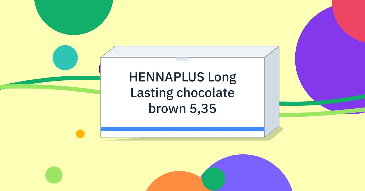Symbolbild: Packung mit der Aufschrift HENNAPLUS Long Lasting chocolate brown 5,35 (PZN 00100204) – Verfügbarkeit und Bezug in Apotheken in Frankfurt am Main