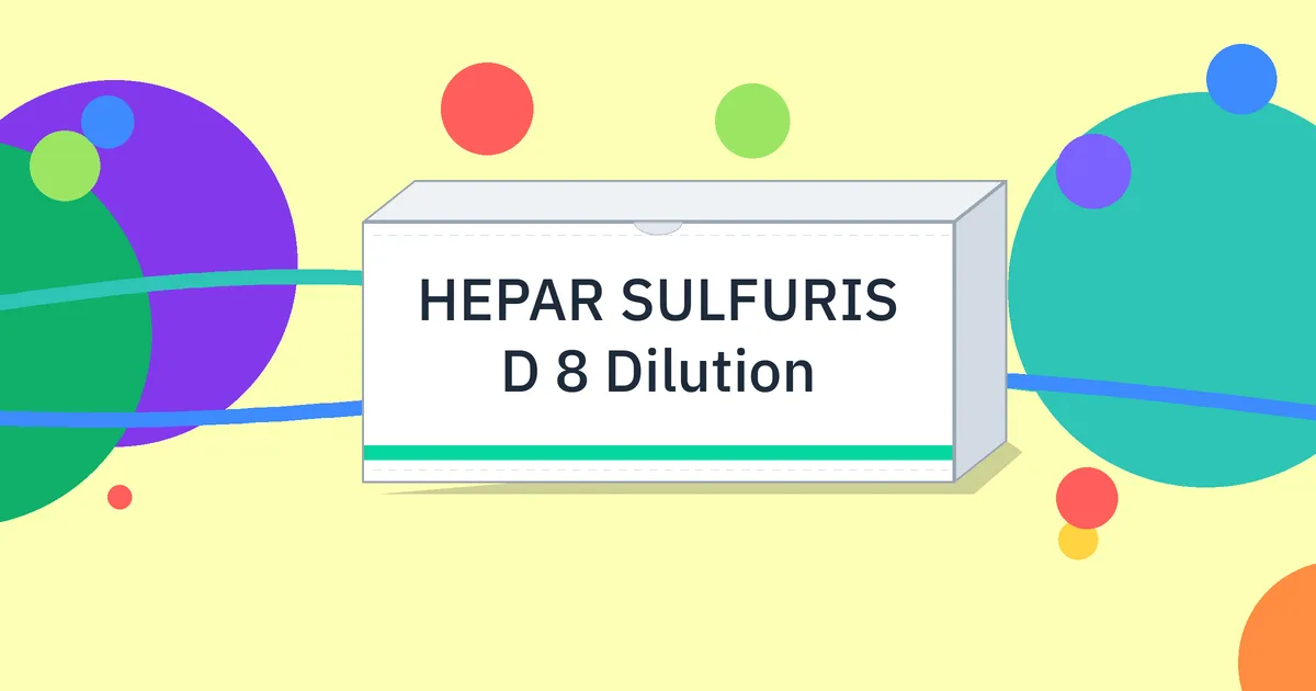 Symbolbild: Packung mit der Aufschrift HEPAR SULFURIS D 8 Dilution (PZN 02115606) – Verfügbarkeit und Bezug in Apotheken in Frankfurt am Main