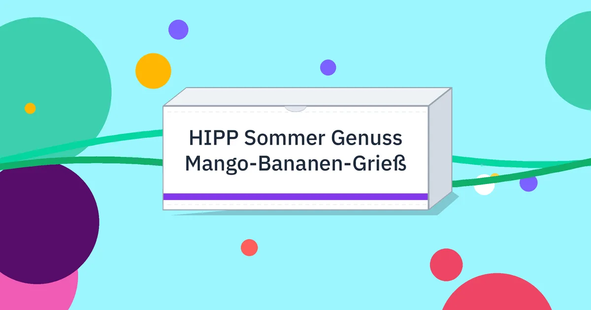Symbolbild: Packung mit der Aufschrift HIPP Sommer Genuss Mango-Bananen-Grieß (PZN 10987496) – Verfügbarkeit und Bezug in Apotheken in Frankfurt am Main