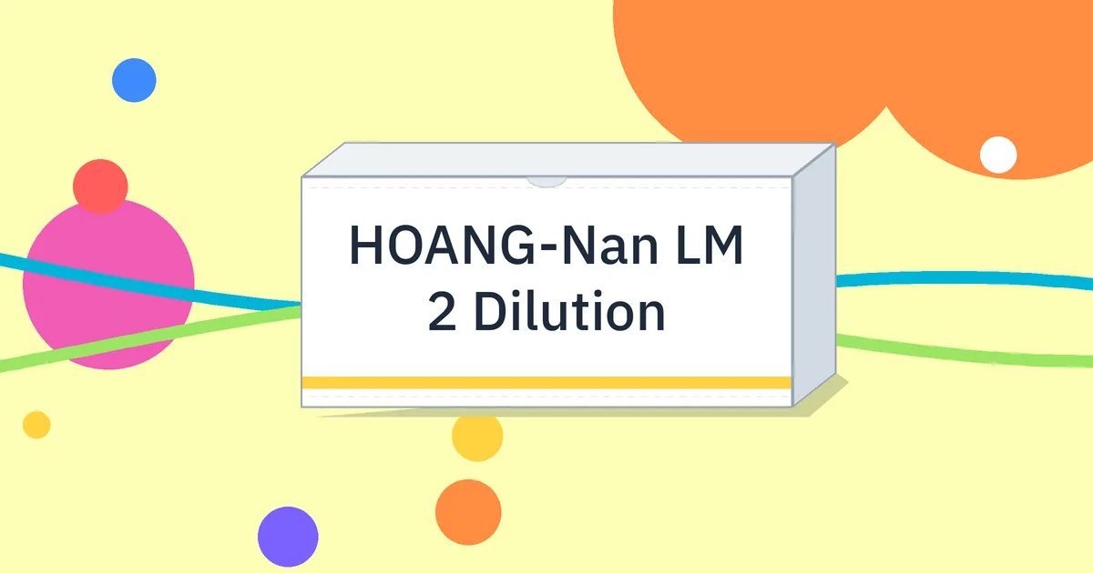 Symbolbild: Packung mit der Aufschrift HOANG-Nan LM 2 Dilution (PZN 12889148) – Verfügbarkeit und Bezug in Apotheken in Frankfurt am Main
