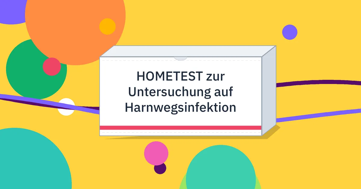Symbolbild: Packung mit der Aufschrift HOMETEST zur Untersuchung auf Harnwegsinfektion (PZN 01798201) – Verfügbarkeit und Bezug in Apotheken in Frankfurt am Main