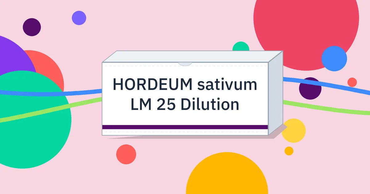Symbolbild: Packung mit der Aufschrift HORDEUM sativum LM 25 Dilution (PZN 13556012) – Verfügbarkeit und Bezug in Apotheken in Frankfurt am Main