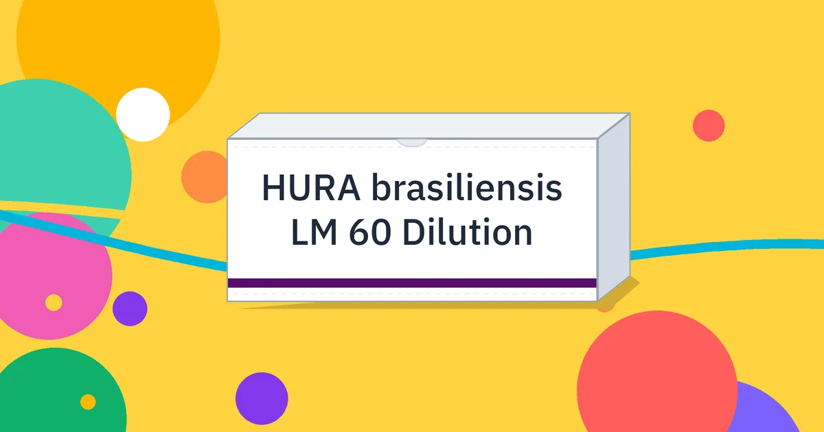 Symbolbild: Packung mit der Aufschrift HURA brasiliensis LM 60 Dilution (PZN 12889964) – Verfügbarkeit und Bezug in Apotheken in Frankfurt am Main