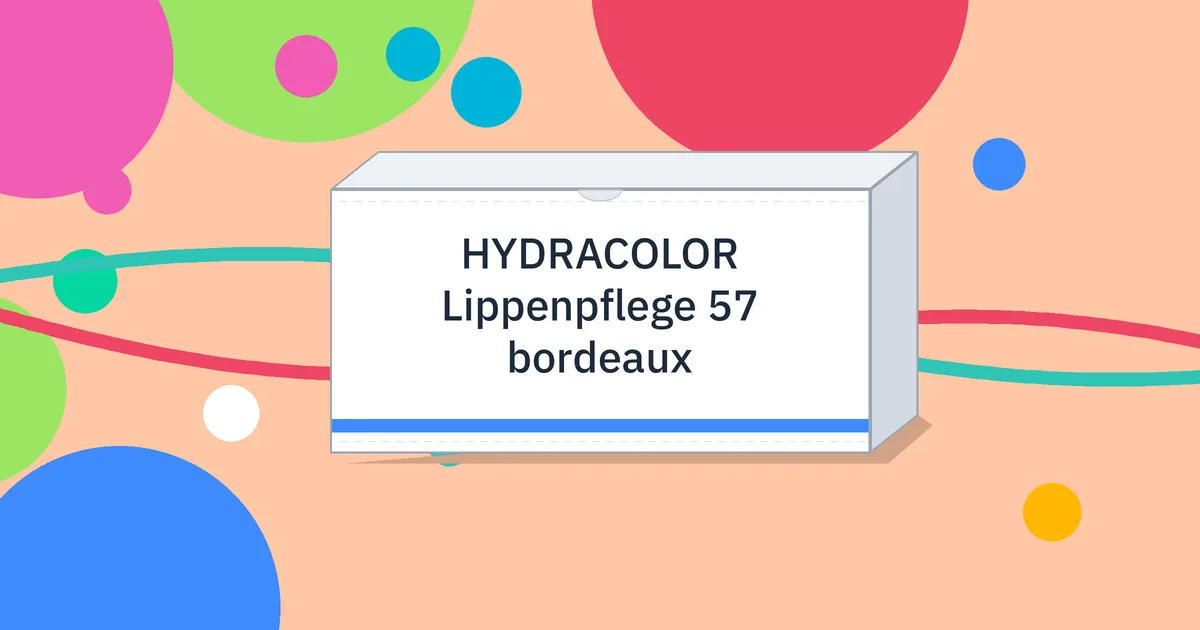 Symbolbild: Packung mit der Aufschrift HYDRACOLOR Lippenpflege 57 bordeaux (PZN 20155383) – Verfügbarkeit und Bezug in Apotheken in Frankfurt am Main