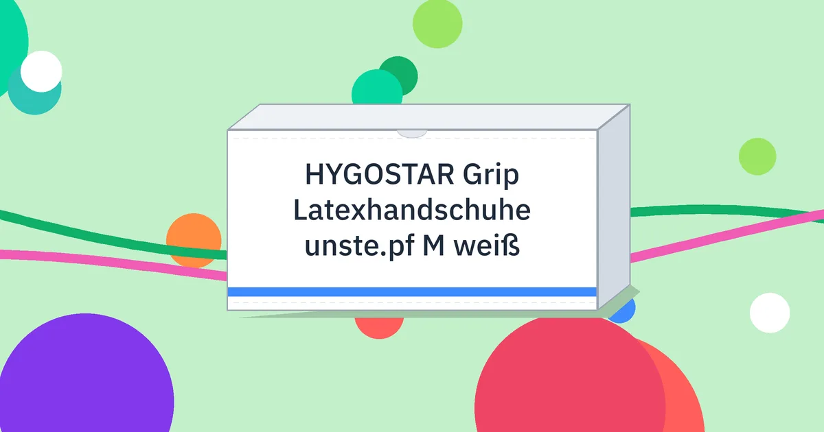 Symbolbild: Packung mit der Aufschrift HYGOSTAR Grip Latexhandschuhe unste.pf M weiß (PZN 20306965) – Verfügbarkeit und Bezug in Apotheken in Frankfurt am Main