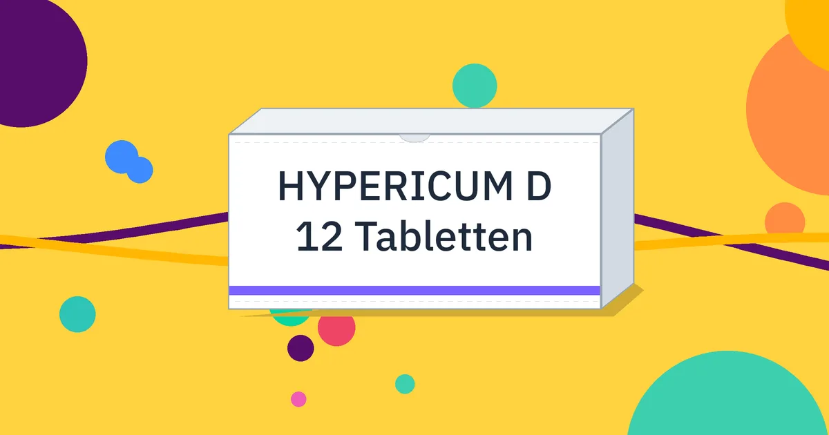 Symbolbild: Packung mit der Aufschrift HYPERICUM D 12 Tabletten (PZN 02102420) – Verfügbarkeit und Bezug in Apotheken in Frankfurt am Main