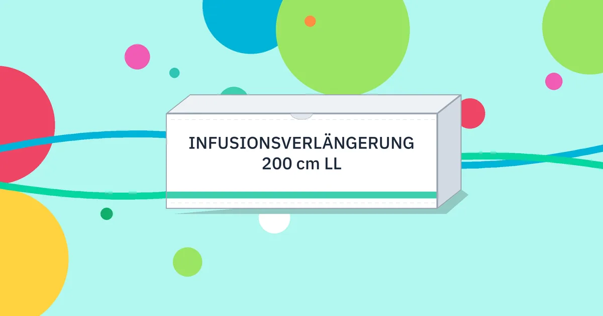 Symbolbild: Packung mit der Aufschrift INFUSIONSVERLÄNGERUNG 200 cm LL (PZN 17487006) – Verfügbarkeit und Bezug in Apotheken in Frankfurt am Main