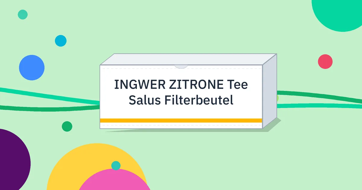 Symbolbild: Packung mit der Aufschrift INGWER ZITRONE Tee Salus Filterbeutel (PZN 07782069) – Verfügbarkeit und Bezug in Apotheken in Frankfurt am Main