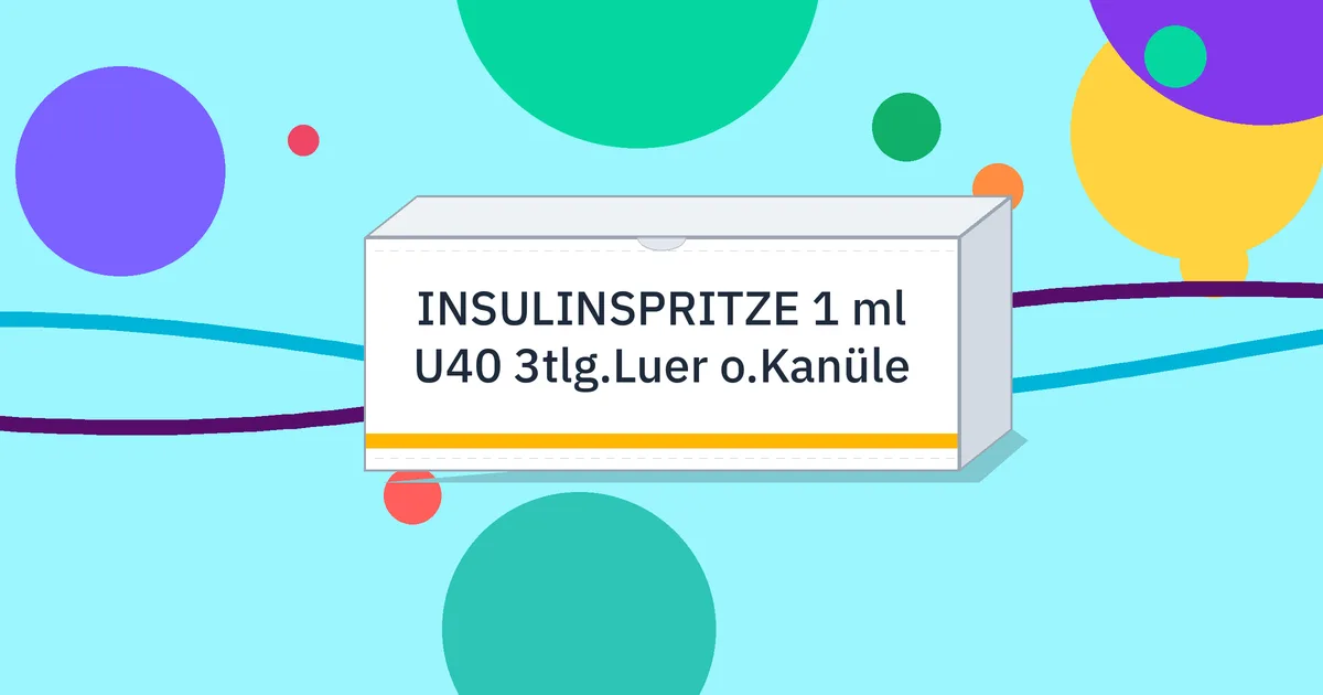 Symbolbild: Packung mit der Aufschrift INSULINSPRITZE 1 ml U40 3tlg.Luer o.Kanüle (PZN 17388557) – Verfügbarkeit und Bezug in Apotheken in Frankfurt am Main