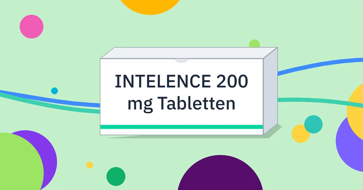 Symbolbild: Packung mit der Aufschrift INTELENCE 200 mg Tabletten (PZN 19541715) – Verfügbarkeit und Bezug in Apotheken in Frankfurt am Main