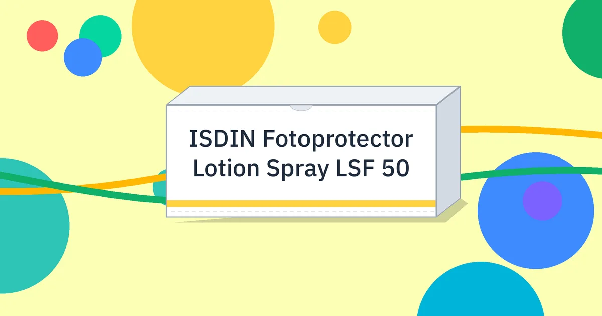 Symbolbild: Packung mit der Aufschrift ISDIN Fotoprotector Lotion Spray LSF 50 (PZN 14401441) – Verfügbarkeit und Bezug in Apotheken in Frankfurt am Main