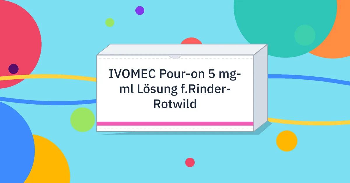 Symbolbild: Packung mit der Aufschrift IVOMEC Pour-on 5 mg-ml Lösung f.Rinder-Rotwild (PZN 03833172) – Verfügbarkeit und Bezug in Apotheken in Frankfurt am Main