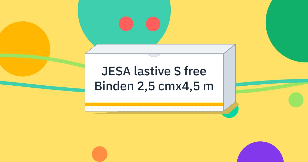 Symbolbild: Packung mit der Aufschrift JESA lastive S free Binden 2,5 cmx4,5 m (PZN 11230513) – Verfügbarkeit und Bezug in Apotheken in Frankfurt am Main