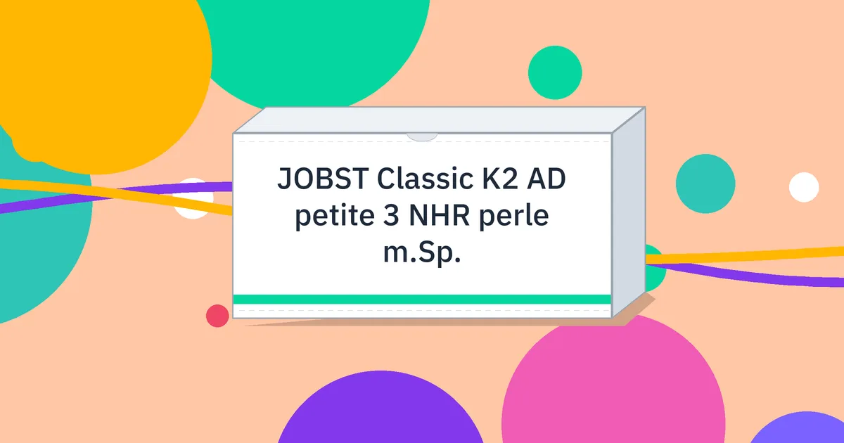 Symbolbild: Packung mit der Aufschrift JOBST Classic K2 AD petite 3 NHR perle m.Sp. (PZN 13060883) – Verfügbarkeit und Bezug in Apotheken in Frankfurt am Main