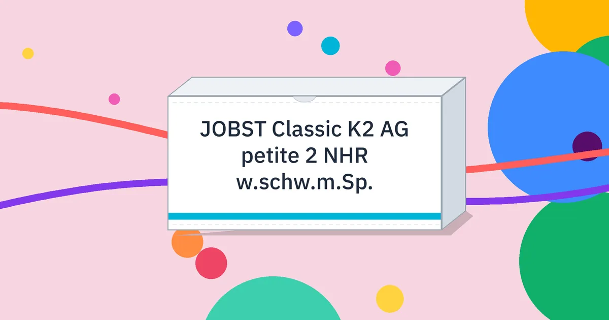 Symbolbild: Packung mit der Aufschrift JOBST Classic K2 AG petite 2 NHR w.schw.m.Sp. (PZN 10728211) – Verfügbarkeit und Bezug in Apotheken in Frankfurt am Main