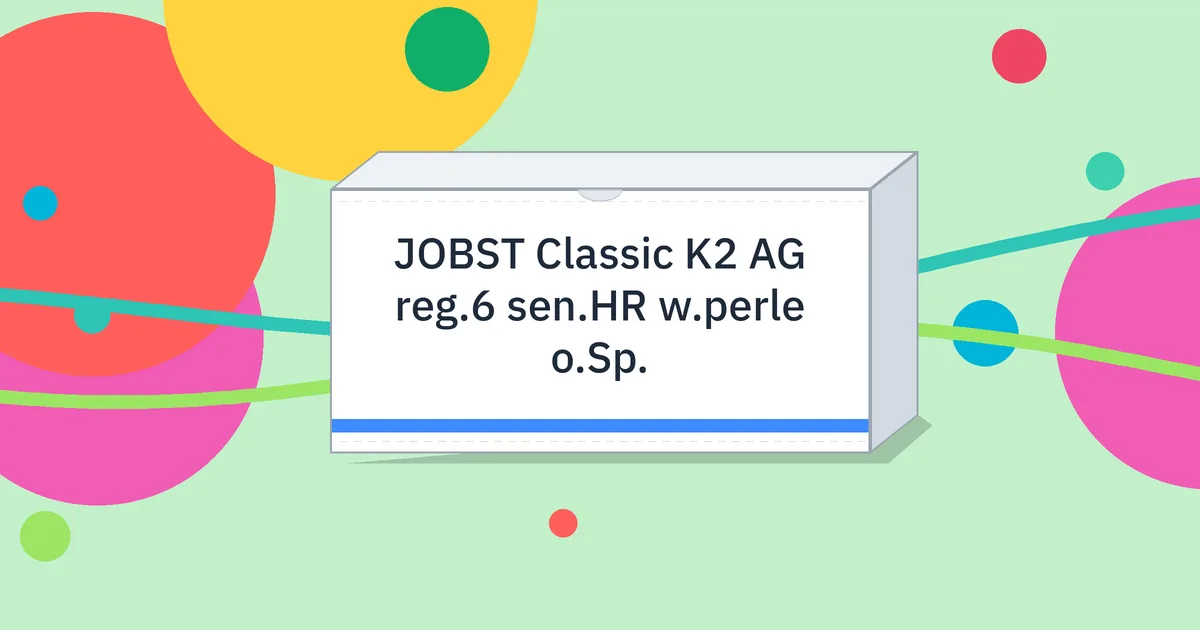 Symbolbild: Packung mit der Aufschrift JOBST Classic K2 AG reg.6 sen.HR w.perle o.Sp. (PZN 17960520) – Verfügbarkeit und Bezug in Apotheken in Frankfurt am Main