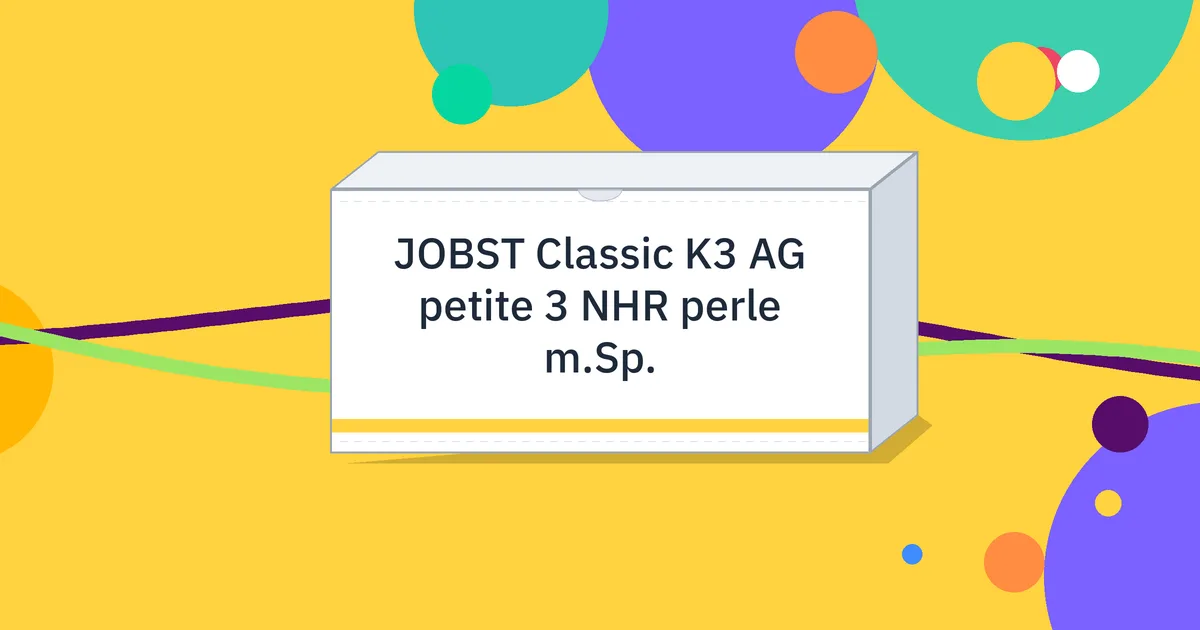Symbolbild: Packung mit der Aufschrift JOBST Classic K3 AG petite 3 NHR perle m.Sp. (PZN 13072478) – Verfügbarkeit und Bezug in Apotheken in Frankfurt am Main