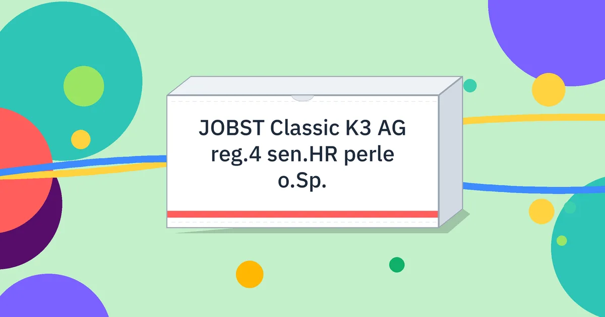 Symbolbild: Packung mit der Aufschrift JOBST Classic K3 AG reg.4 sen.HR perle o.Sp. (PZN 17957015) – Verfügbarkeit und Bezug in Apotheken in Frankfurt am Main