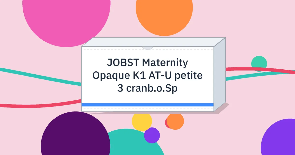 Symbolbild: Packung mit der Aufschrift JOBST Maternity Opaque K1 AT-U petite 3 cranb.o.Sp (PZN 15857723) – Verfügbarkeit und Bezug in Apotheken in Frankfurt am Main