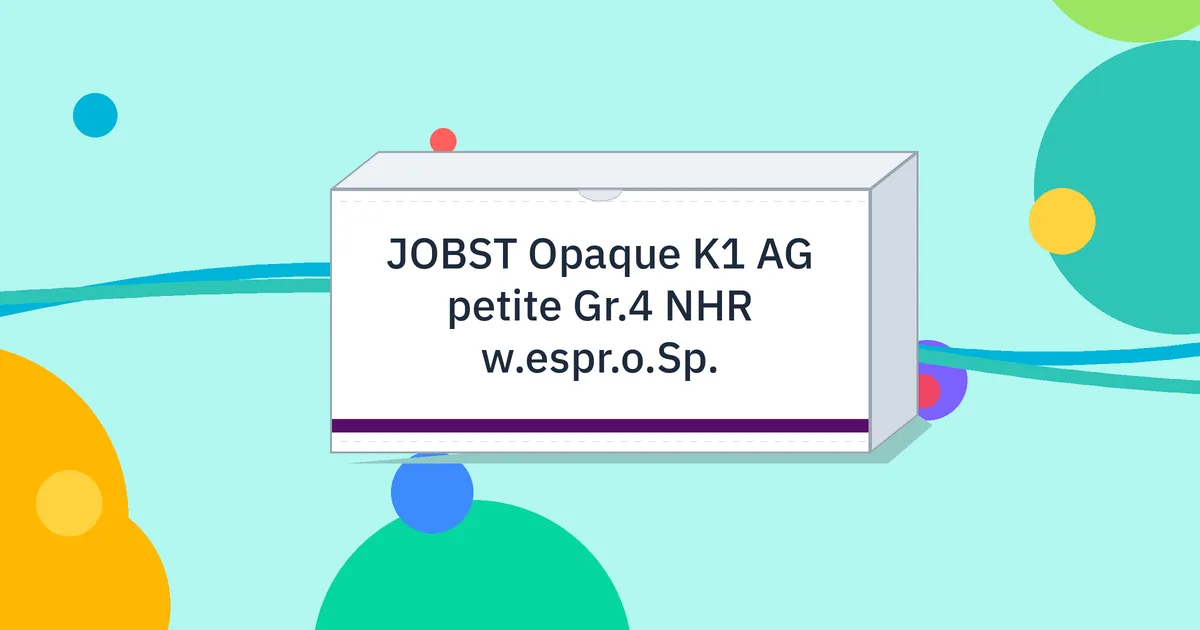 Symbolbild: Packung mit der Aufschrift JOBST Opaque K1 AG petite Gr.4 NHR w.espr.o.Sp. (PZN 16270931) – Verfügbarkeit und Bezug in Apotheken in Frankfurt am Main