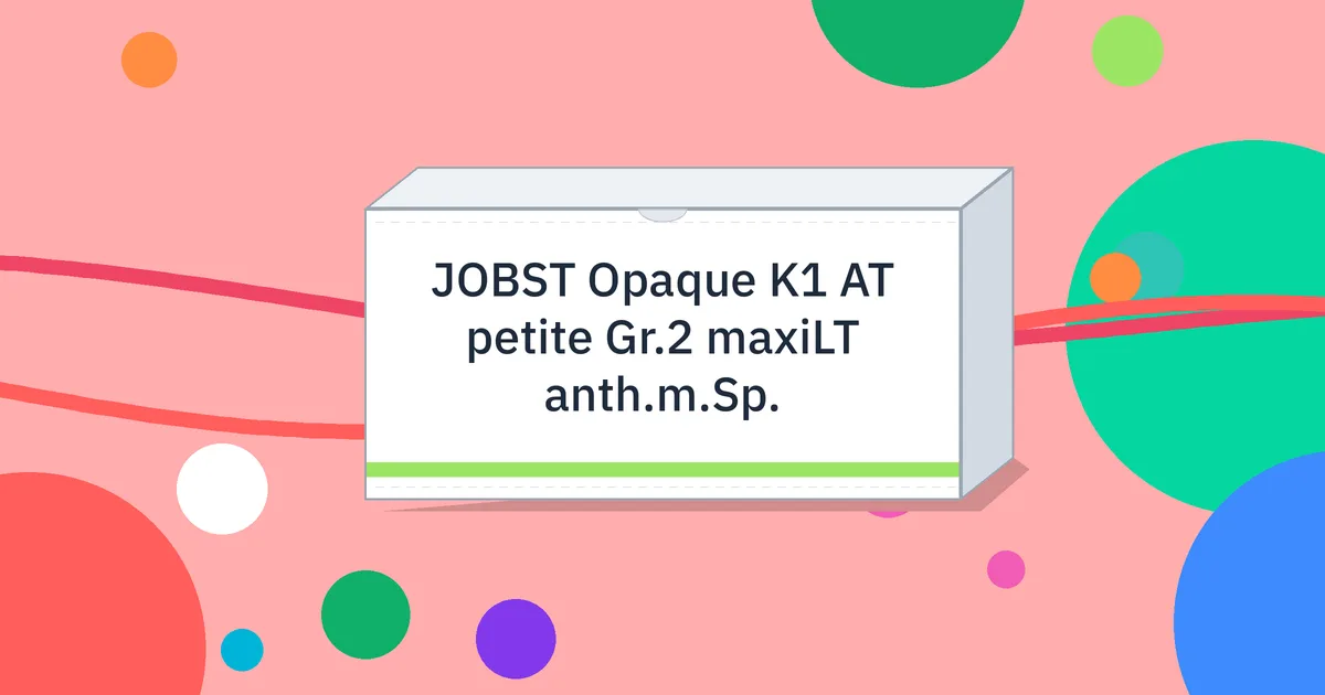 Symbolbild: Packung mit der Aufschrift JOBST Opaque K1 AT petite Gr.2 maxiLT anth.m.Sp. (PZN 16275779) – Verfügbarkeit und Bezug in Apotheken in Frankfurt am Main