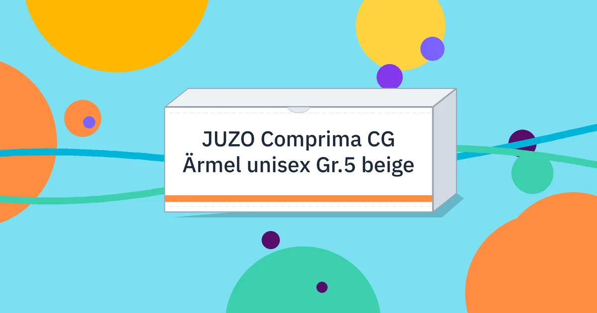Symbolbild: Packung mit der Aufschrift JUZO Comprima CG Ärmel unisex Gr.5 beige (PZN 20781850) – Verfügbarkeit und Bezug in Apotheken in Frankfurt am Main