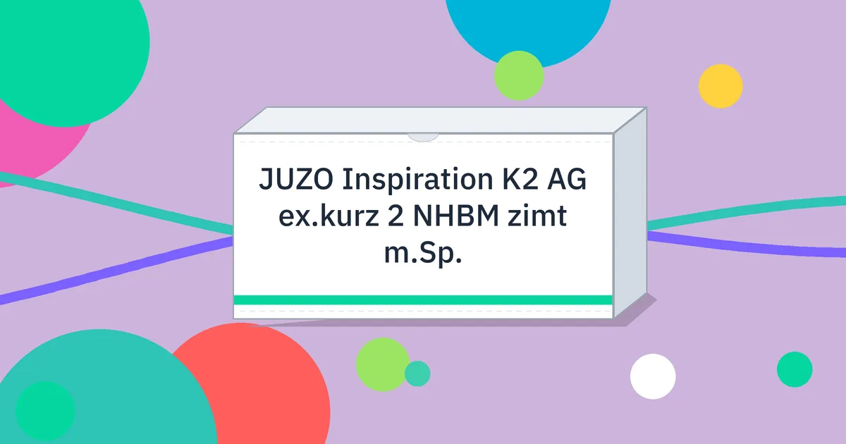 Symbolbild: Packung mit der Aufschrift JUZO Inspiration K2 AG ex.kurz 2 NHBM zimt m.Sp. (PZN 14962613) – Verfügbarkeit und Bezug in Apotheken in Frankfurt am Main