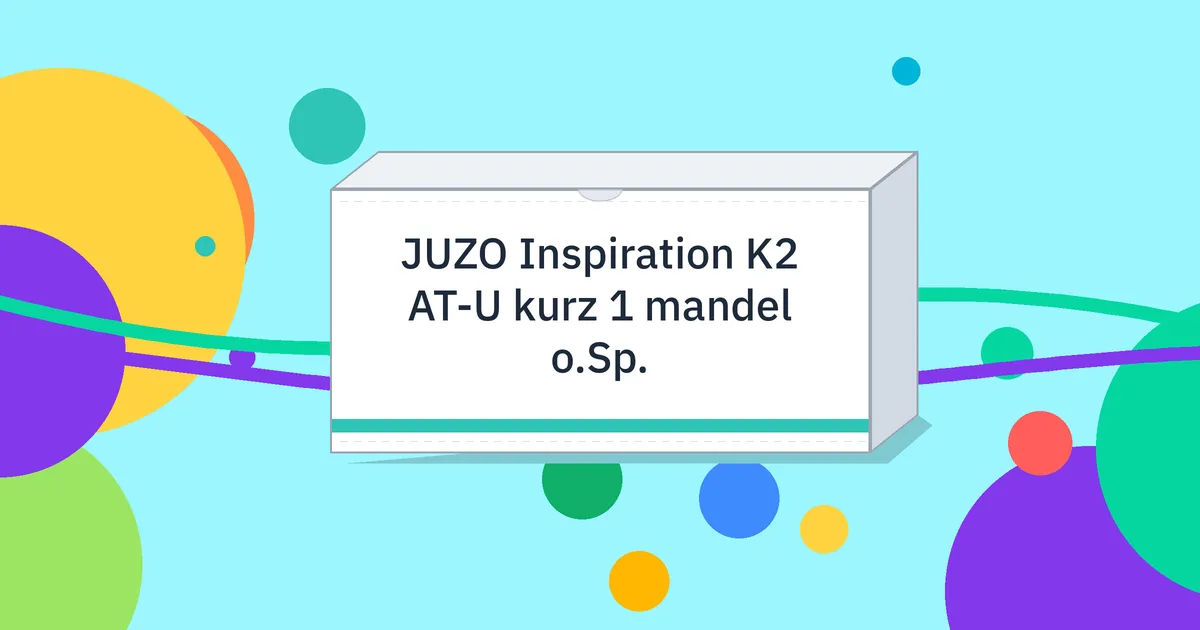 Symbolbild: Packung mit der Aufschrift JUZO Inspiration K2 AT-U kurz 1 mandel o.Sp. (PZN 14928591) – Verfügbarkeit und Bezug in Apotheken in Frankfurt am Main
