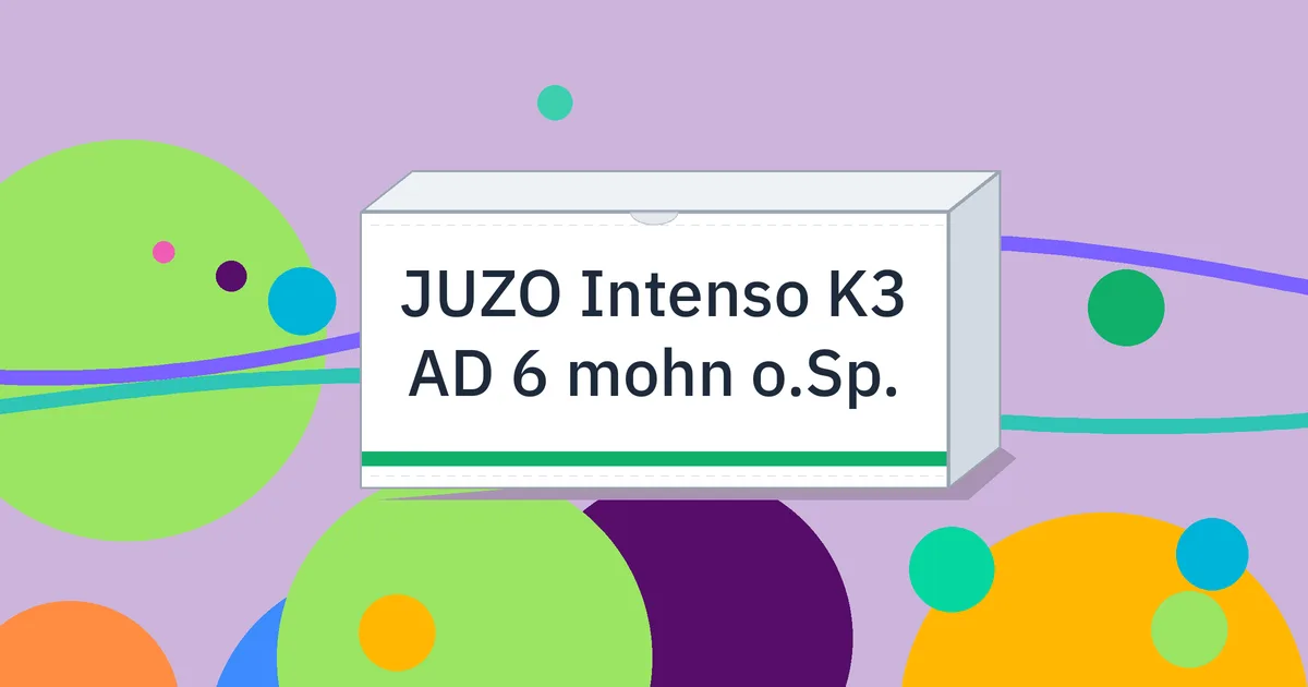 Symbolbild: Packung mit der Aufschrift JUZO Intenso K3 AD 6 mohn o.Sp. (PZN 18638200) – Verfügbarkeit und Bezug in Apotheken in Frankfurt am Main