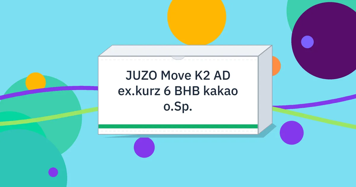 Symbolbild: Packung mit der Aufschrift JUZO Move K2 AD ex.kurz 6 BHB kakao o.Sp. (PZN 18542747) – Verfügbarkeit und Bezug in Apotheken in Frankfurt am Main