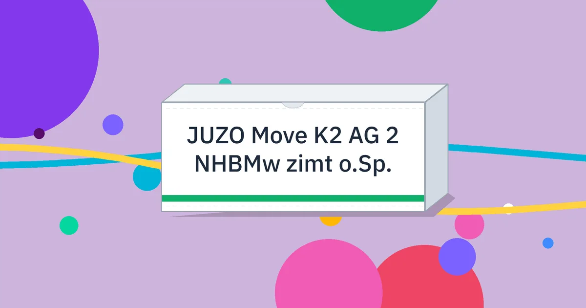 Symbolbild: Packung mit der Aufschrift JUZO Move K2 AG 2 NHBMw zimt o.Sp. (PZN 18525476) – Verfügbarkeit und Bezug in Apotheken in Frankfurt am Main