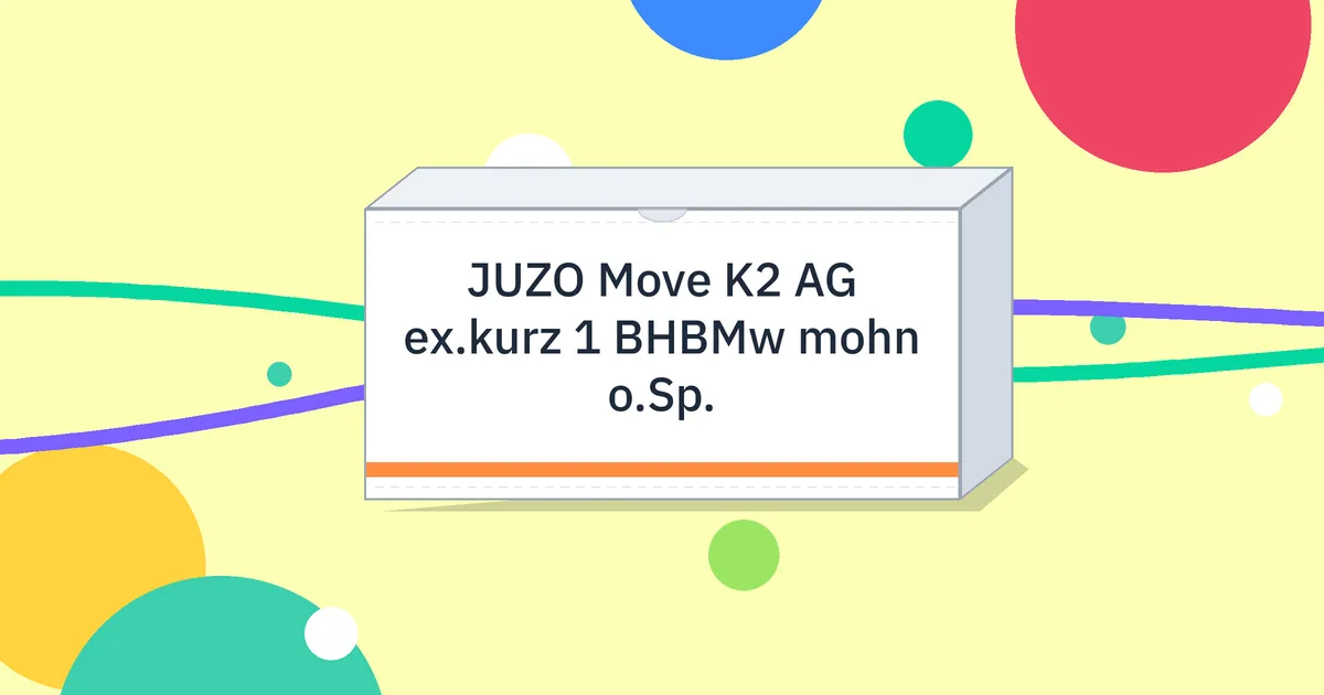 Symbolbild: Packung mit der Aufschrift JUZO Move K2 AG ex.kurz 1 BHBMw mohn o.Sp. (PZN 18566357) – Verfügbarkeit und Bezug in Apotheken in Frankfurt am Main
