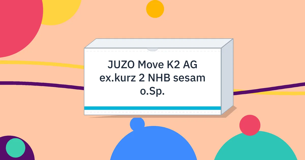 Symbolbild: Packung mit der Aufschrift JUZO Move K2 AG ex.kurz 2 NHB sesam o.Sp. (PZN 18533688) – Verfügbarkeit und Bezug in Apotheken in Frankfurt am Main