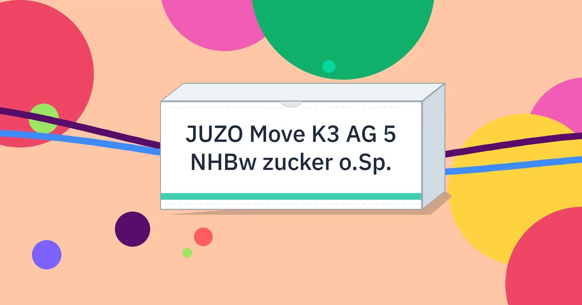 Symbolbild: Packung mit der Aufschrift JUZO Move K3 AG 5 NHBw zucker o.Sp. (PZN 18576462) – Verfügbarkeit und Bezug in Apotheken in Frankfurt am Main