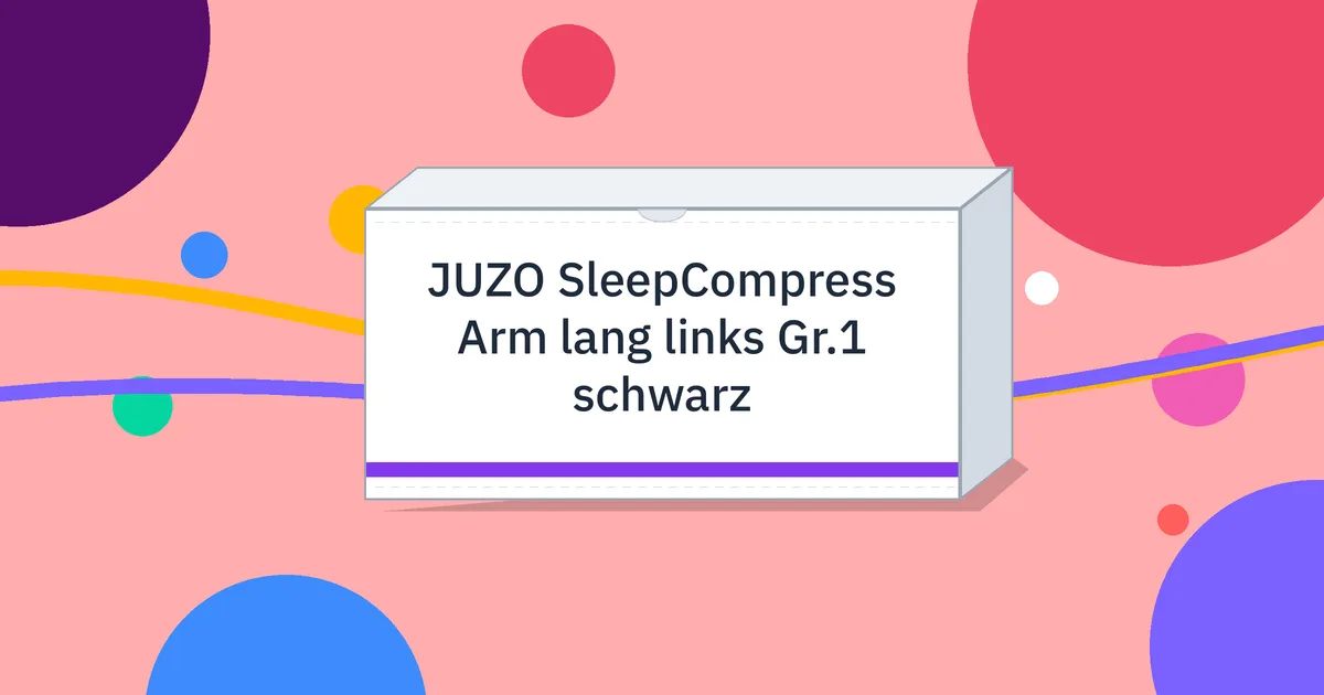 Symbolbild: Packung mit der Aufschrift JUZO SleepCompress Arm lang links Gr.1 schwarz (PZN 18778042) – Verfügbarkeit und Bezug in Apotheken in Frankfurt am Main
