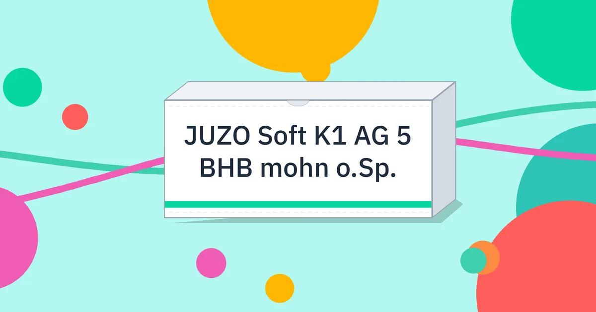 Symbolbild: Packung mit der Aufschrift JUZO Soft K1 AG 5 BHB mohn o.Sp. (PZN 14821829) – Verfügbarkeit und Bezug in Apotheken in Frankfurt am Main
